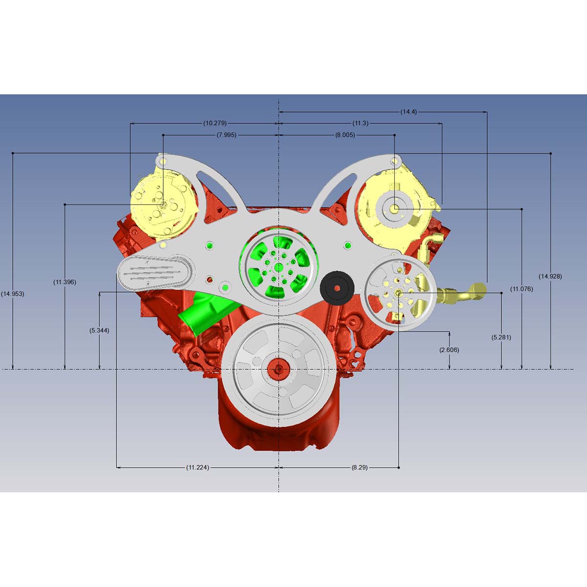 GM BB Standard and Tall Deck Compatible Front Accessory Drive - Full S ...