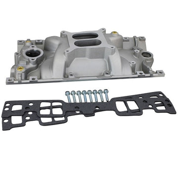 Dual Plane Aluminum Vortec Intake Manifold Kit - Square Bore - GM SB C ...